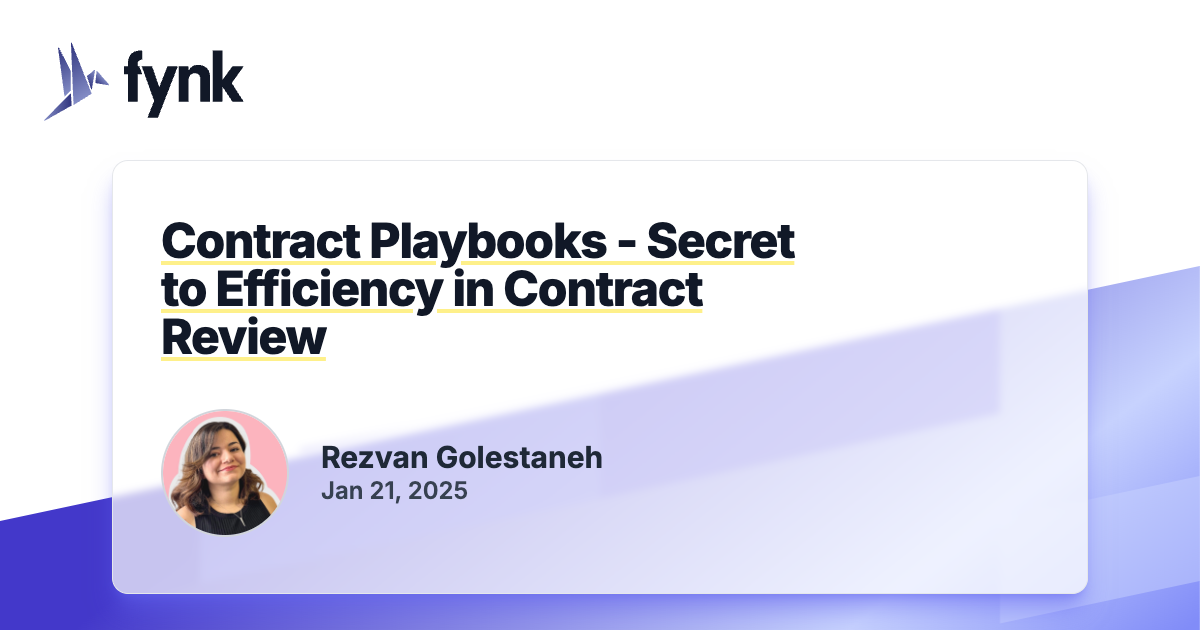 Contract Playbooks - Secret to Efficiency in Contract Review | fynk