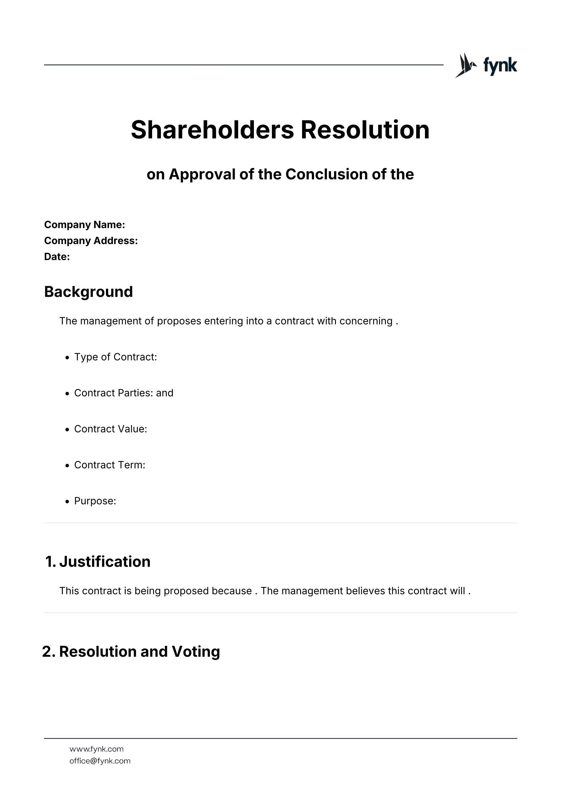Circular Resolution Template for Board Member Changes | fynk