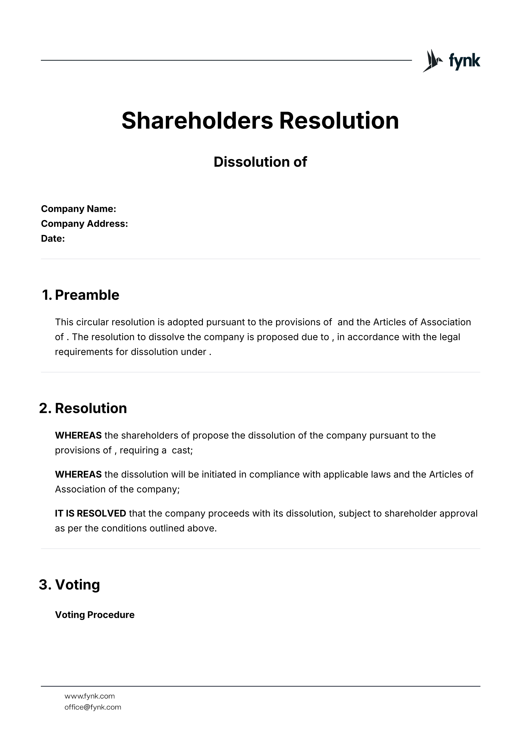 Guide to Circular Resolutions for Ltd. Shareholders + Templates | fynk